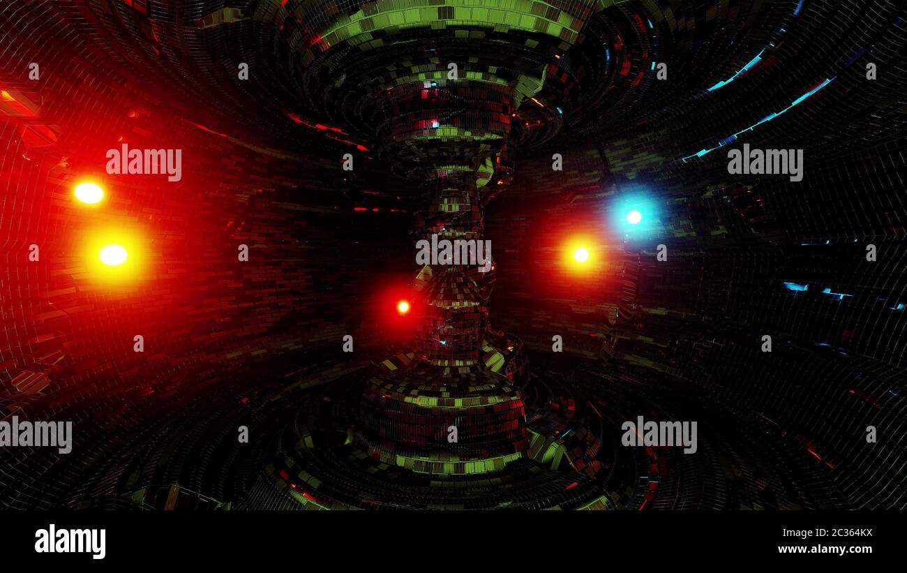 abstract nuclear reactor with glowing atom parrticles and nice ...