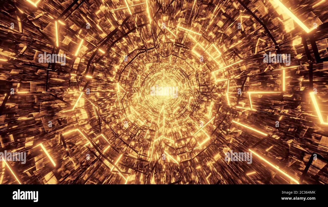 Glowing wireframe glass tunnel hi-res stock photography and images - Alamy