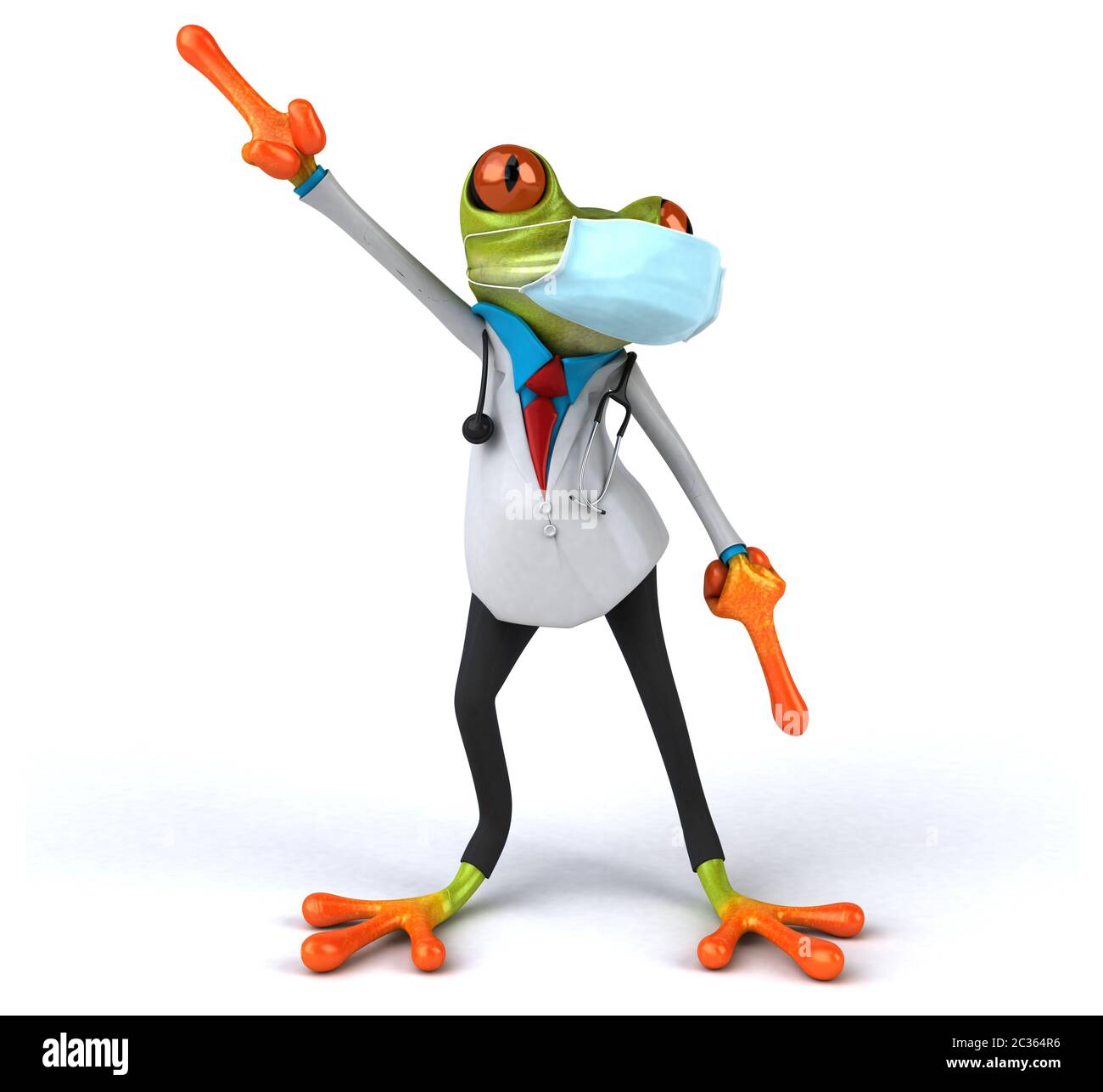 3D Illustration of a doctor frog with a mask Stock Photo - Alamy
