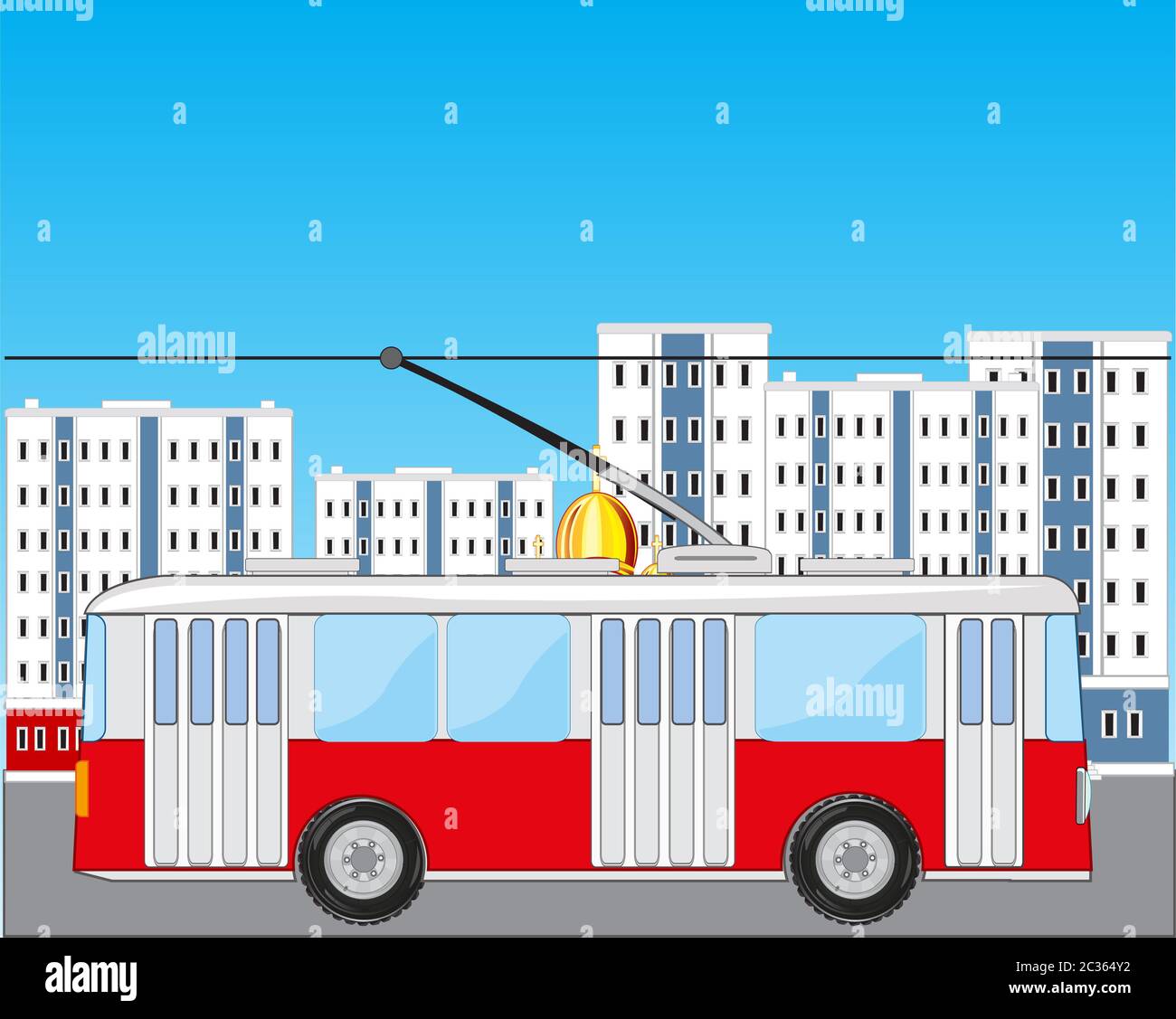 Public transport trolley bus on street of the city Stock Photo - Alamy