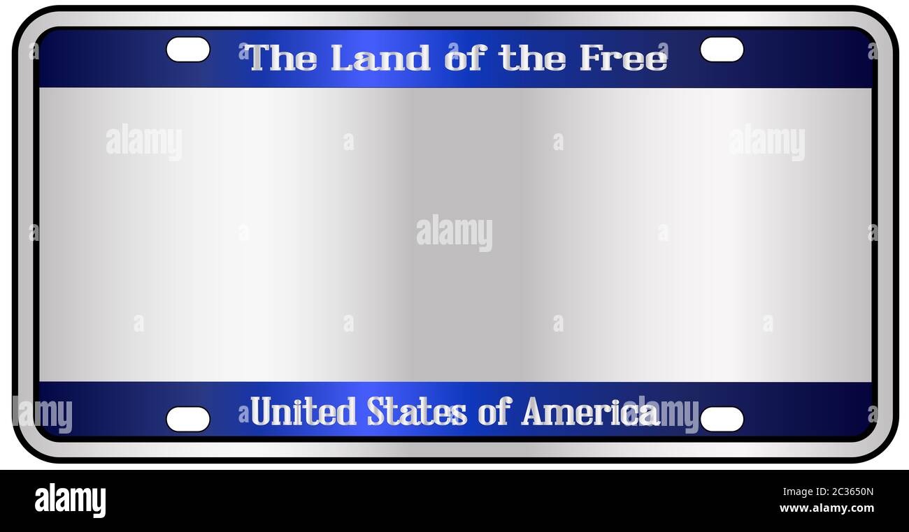 Blank United States of America land of the free license plate mockup ...