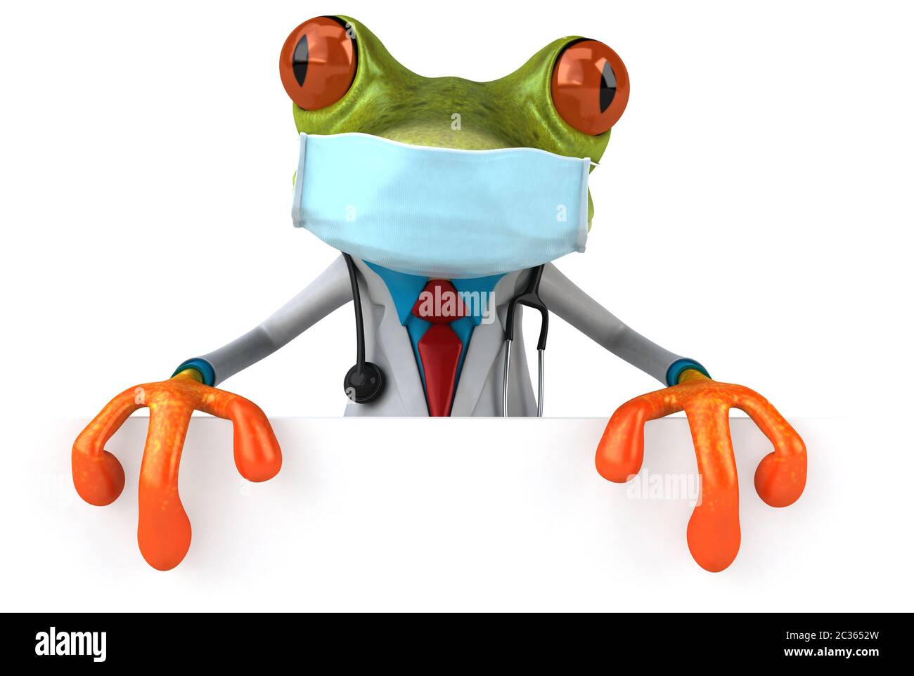 3D Illustration of a doctor frog with a mask Stock Photo - Alamy