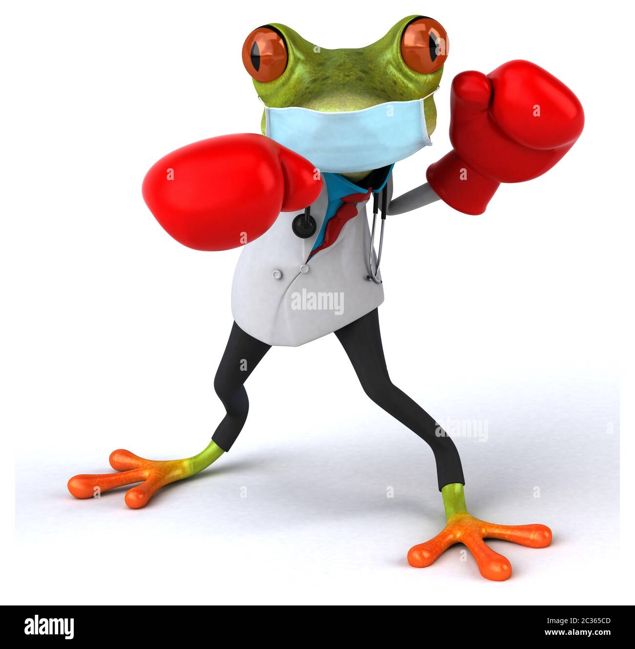 3D Illustration of a doctor frog with a mask Stock Photo - Alamy