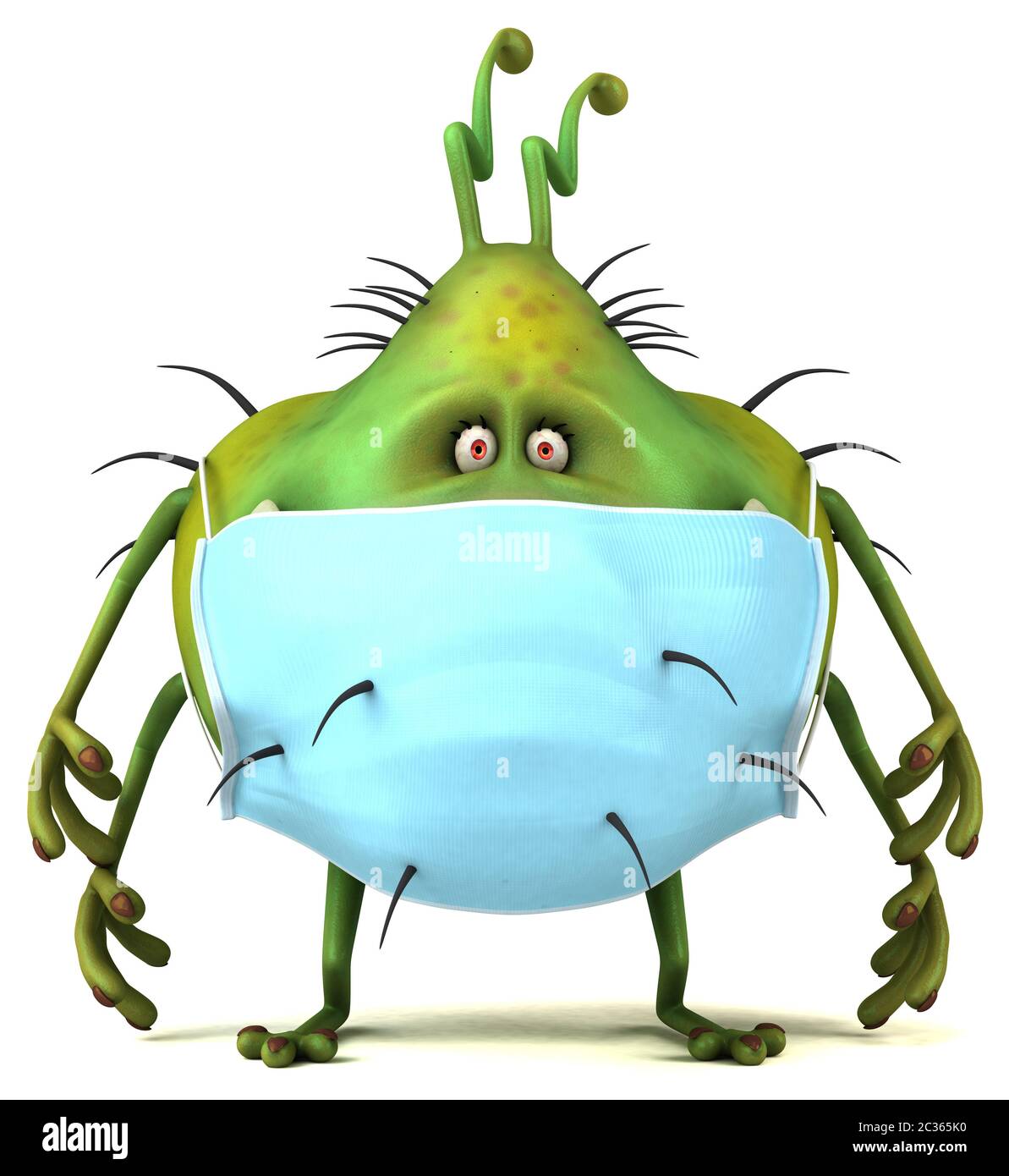 3D Illustration of a bug monster with a mask Stock Photo - Alamy