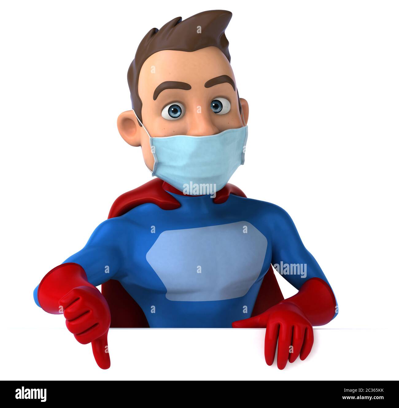 3D illustration of a cartoon character with a mask Stock Photo - Alamy