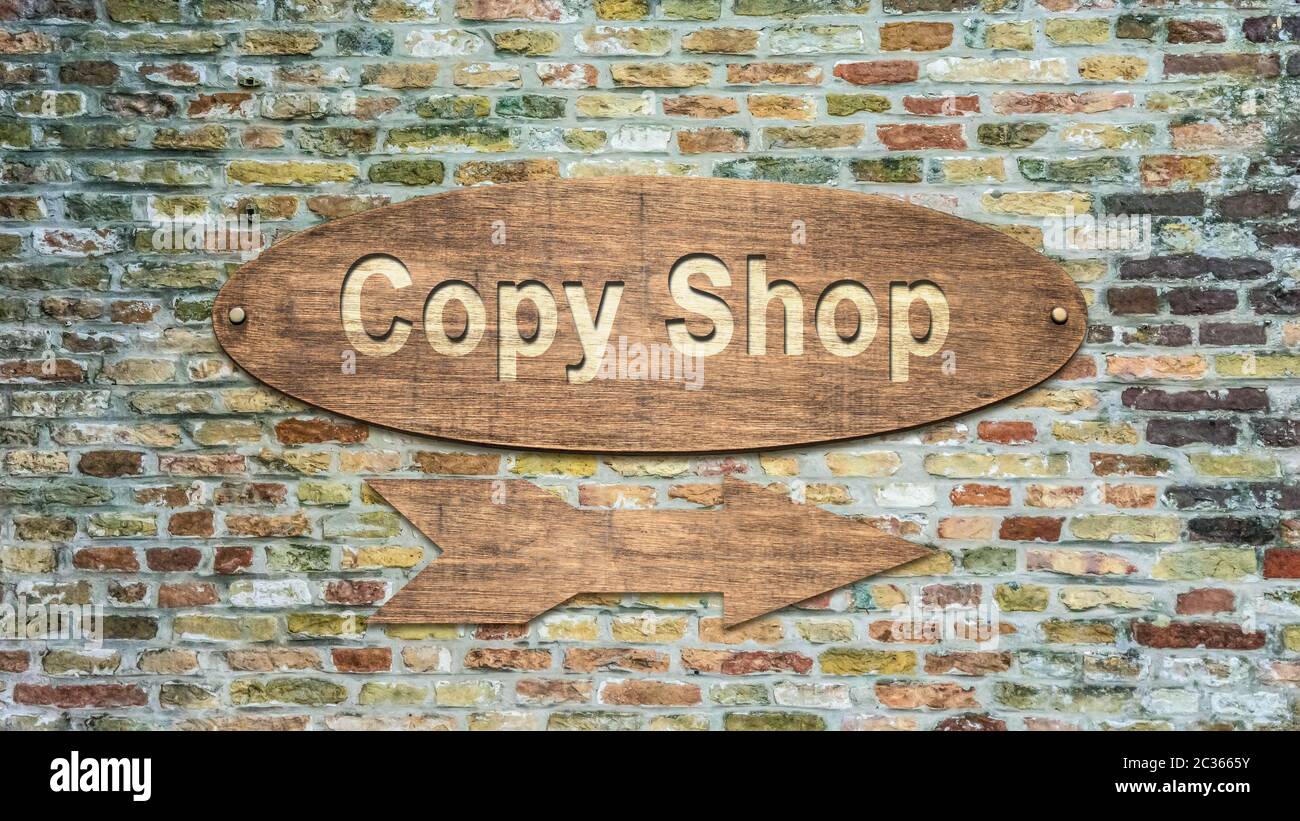 Street Sign to Copy Shop Stock Photo - Alamy