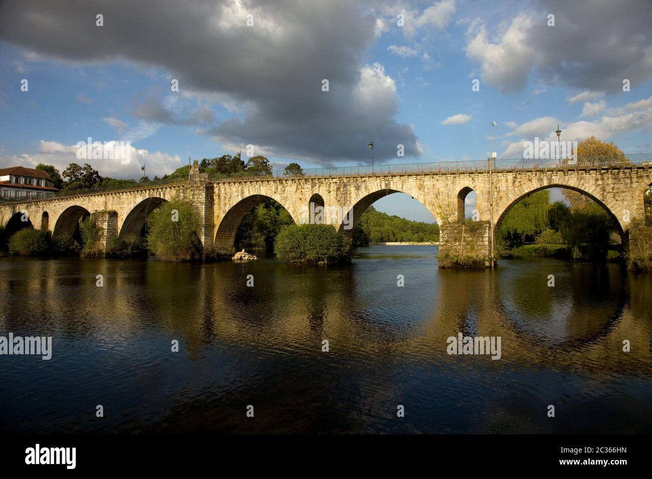 ancient roman bridge of Ponte da Barca in the north of portugal Stock ...