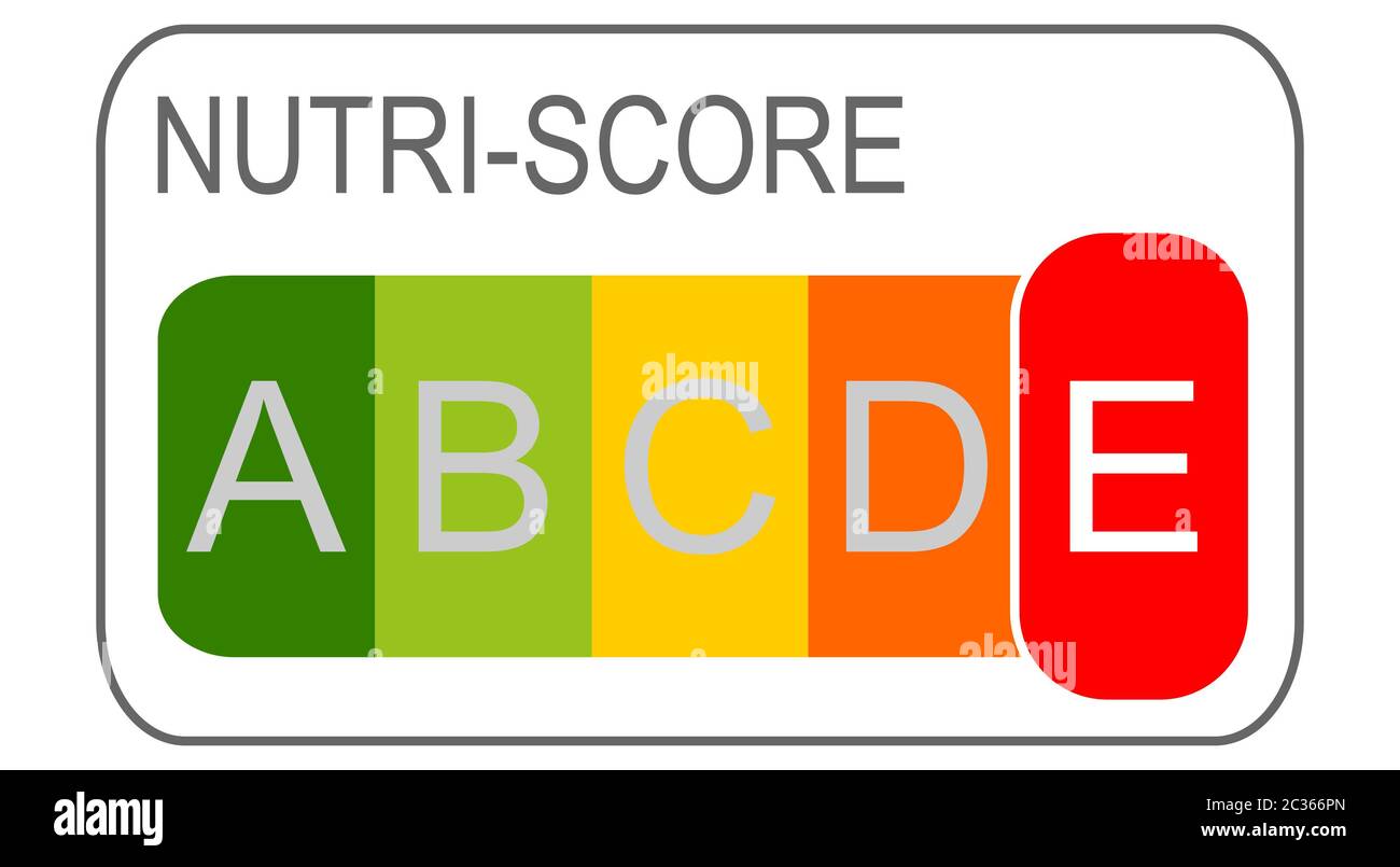 Nutri-Score Label level E, 5-colour Nutrition Label â€“ illustration ...
