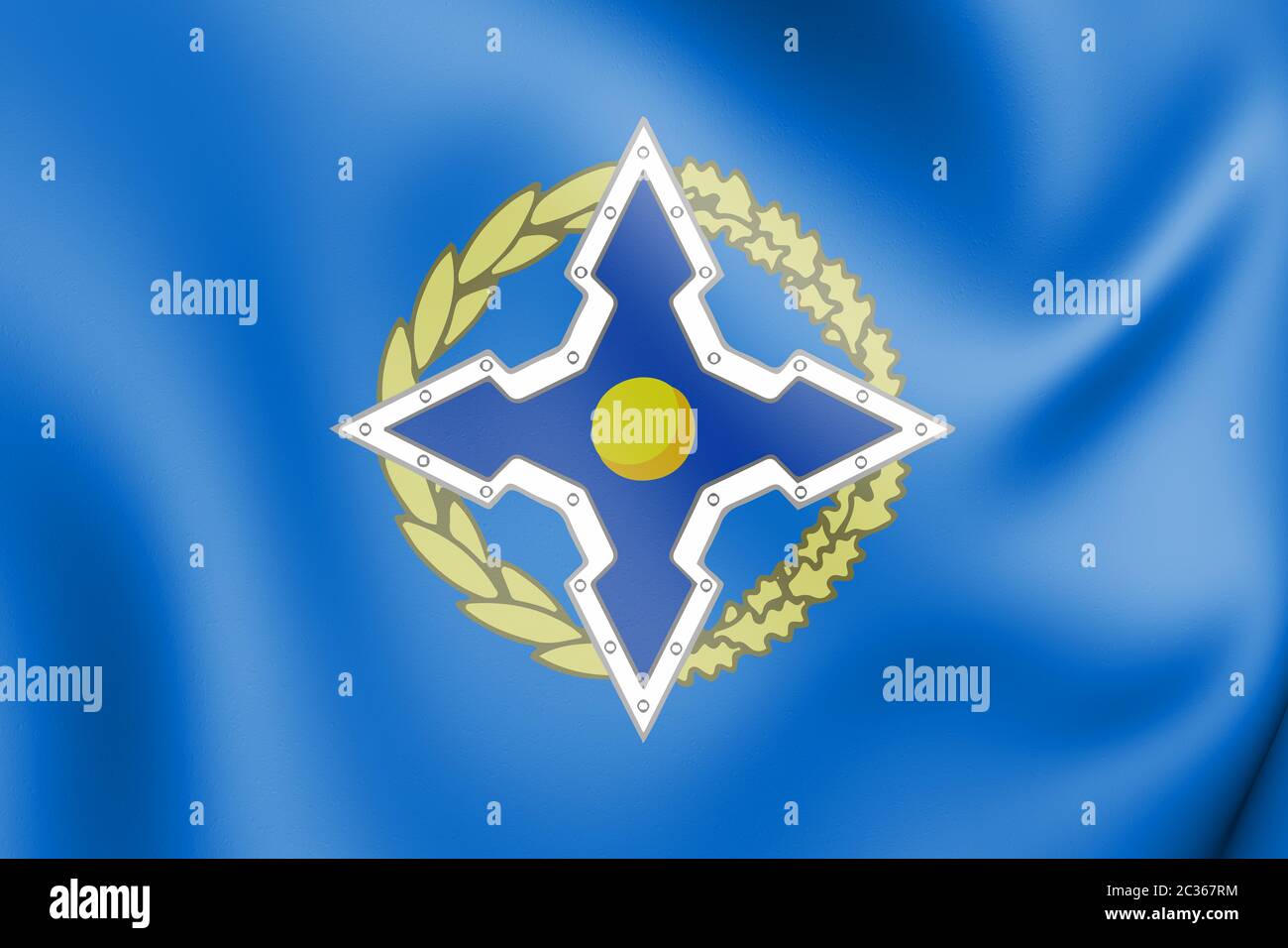 3D Flag of Collective Security Treaty Organization. 3D Illustration ...