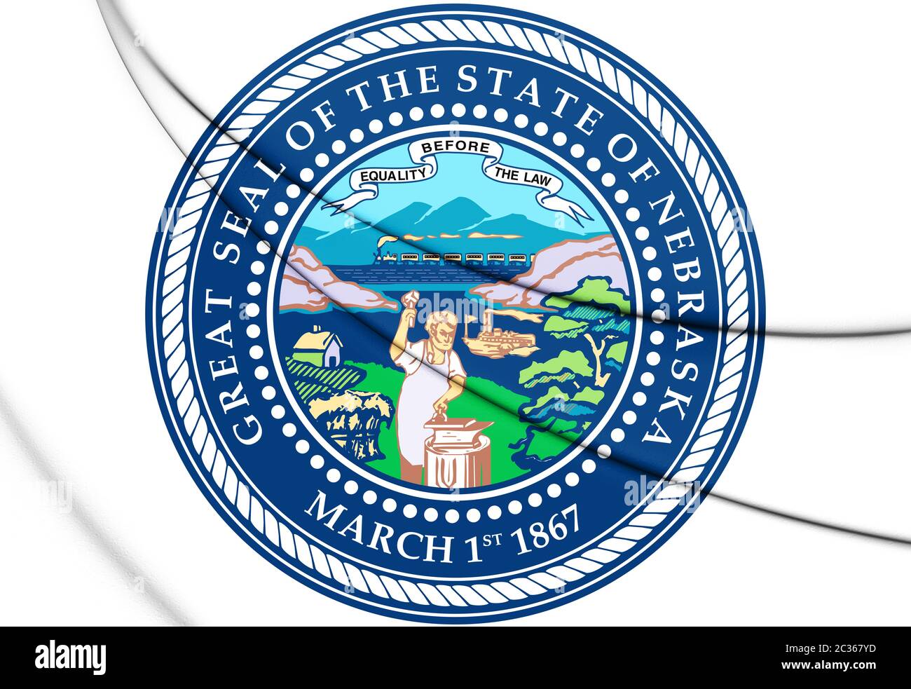 State Seal of Nebraska, USA. 3D Illustration Stock Photo - Alamy