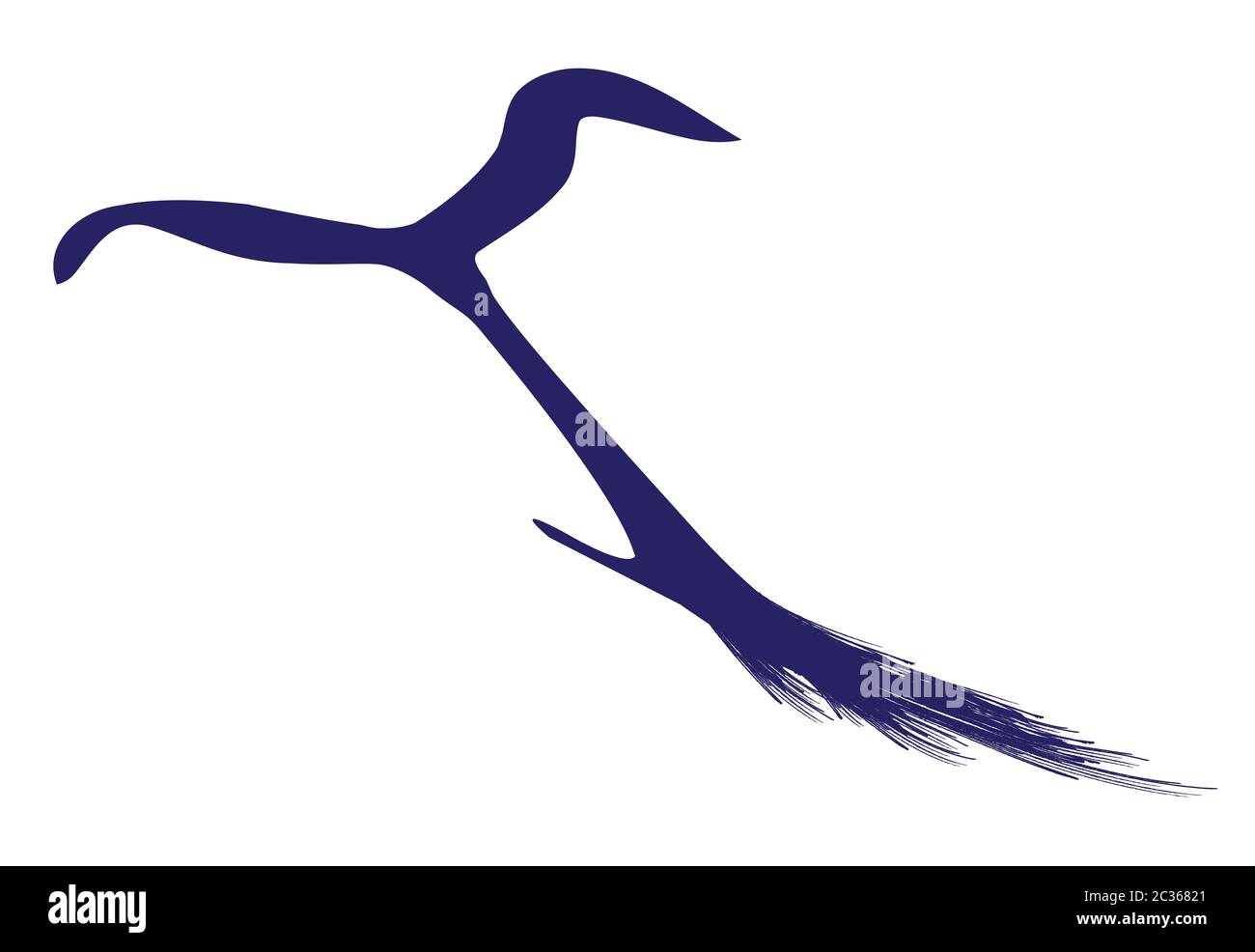 An abstract cartoon whale tail in blue over a white background Stock ...