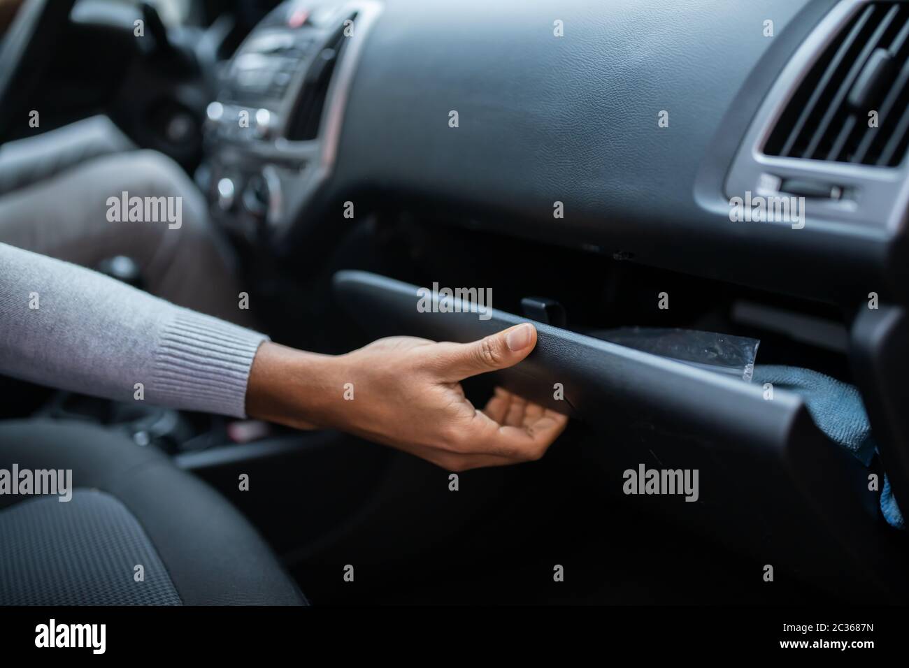 Driver Opening Empty Glovebox Compartment Inside Car Stock Photo - Alamy