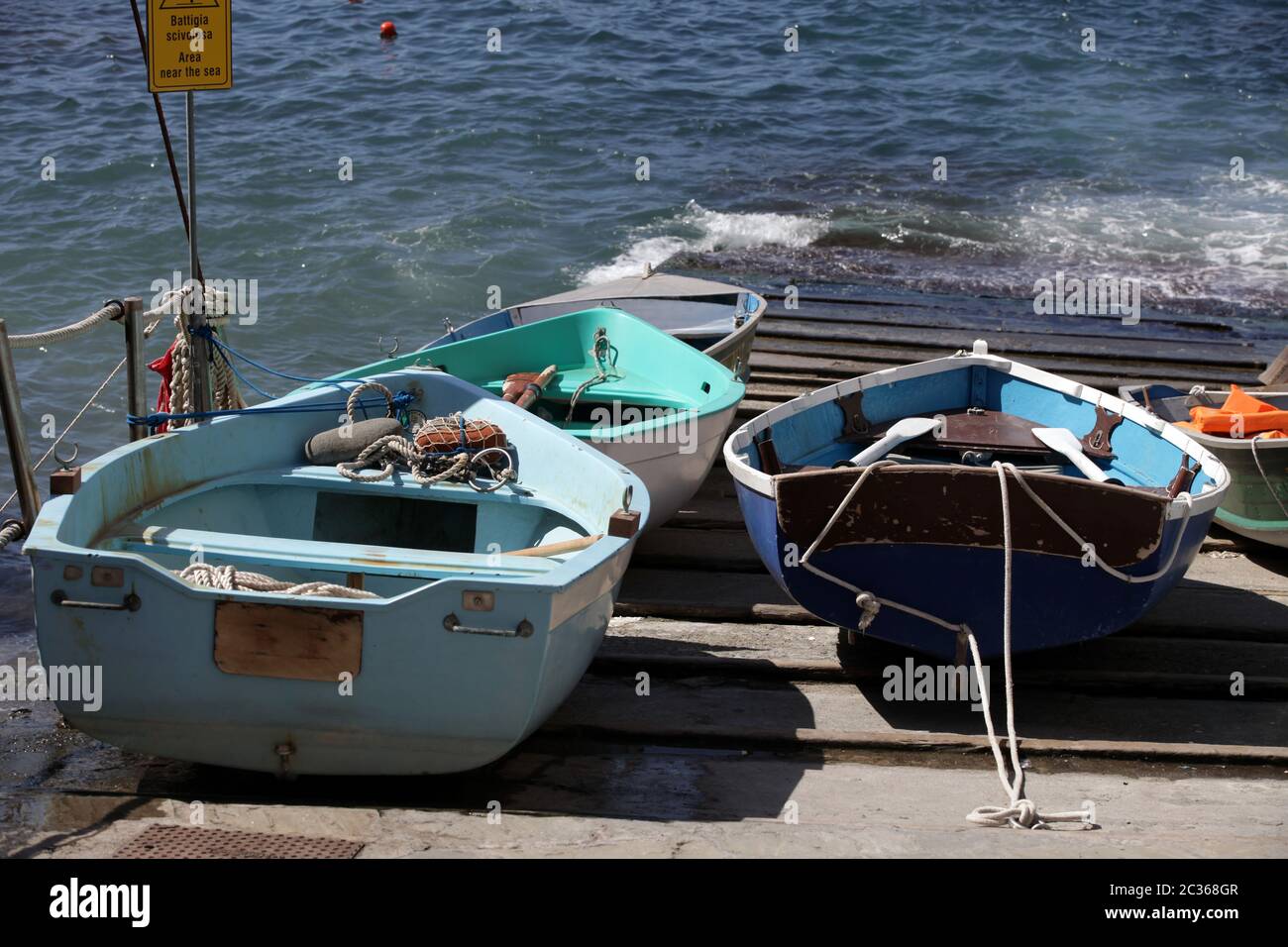The Fishing Boats in Cinque Terre Italy Stock Photo - Alamy