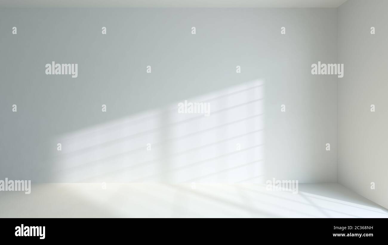 reflection and shadow of sunlight filtering through the window frame on ...