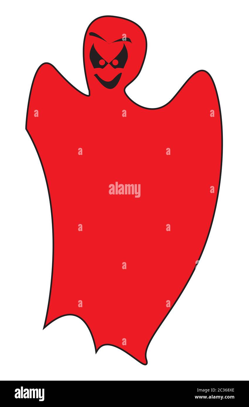 A red Halloween ghost figure isolated over a white background Stock ...