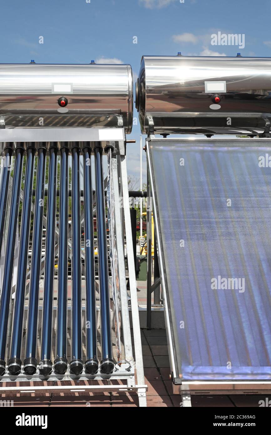 Solar energy water heating pipe system hi-res stock photography and ...