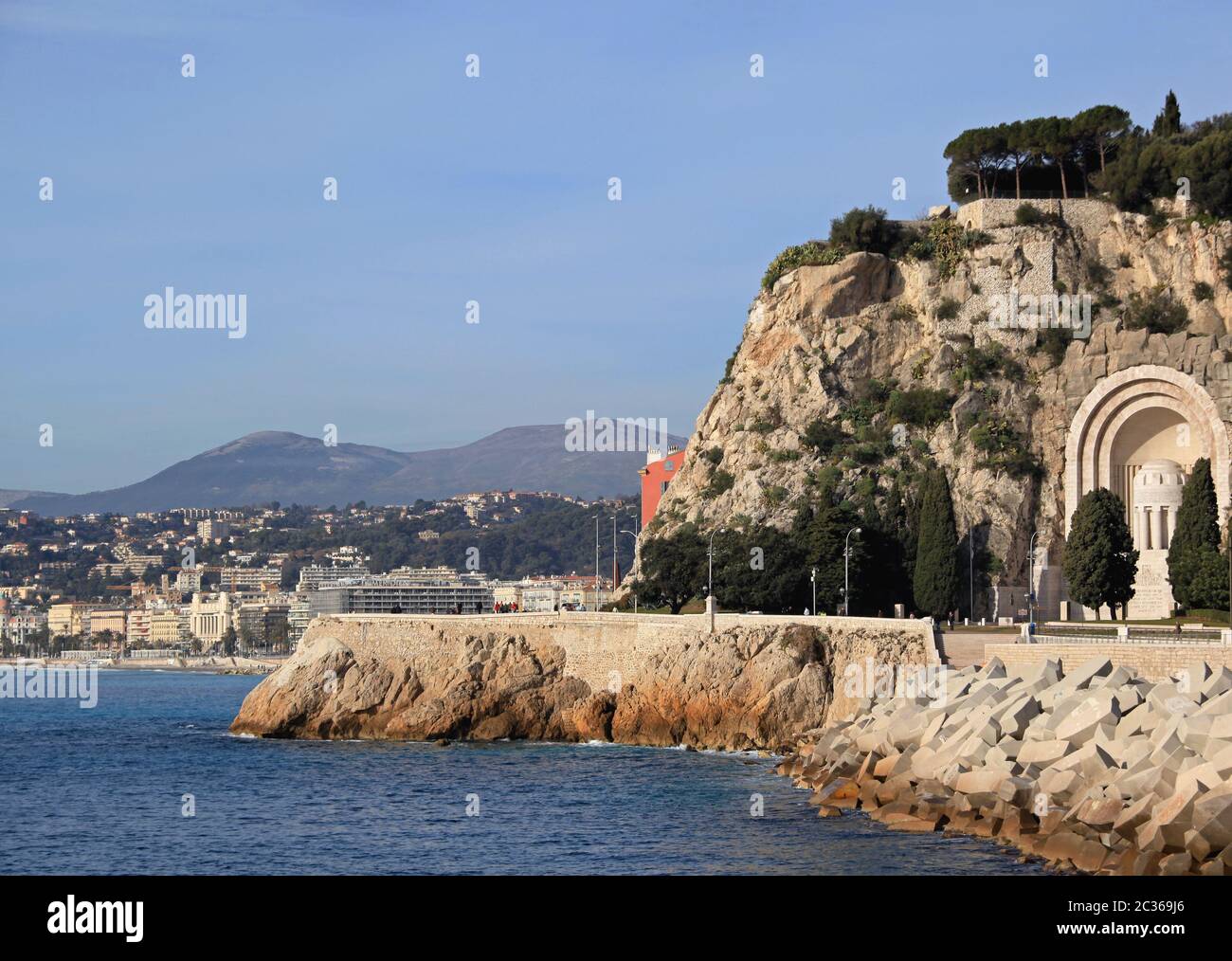 French Riviera Mediterranean Sea Coast in Nice France Stock Photo - Alamy