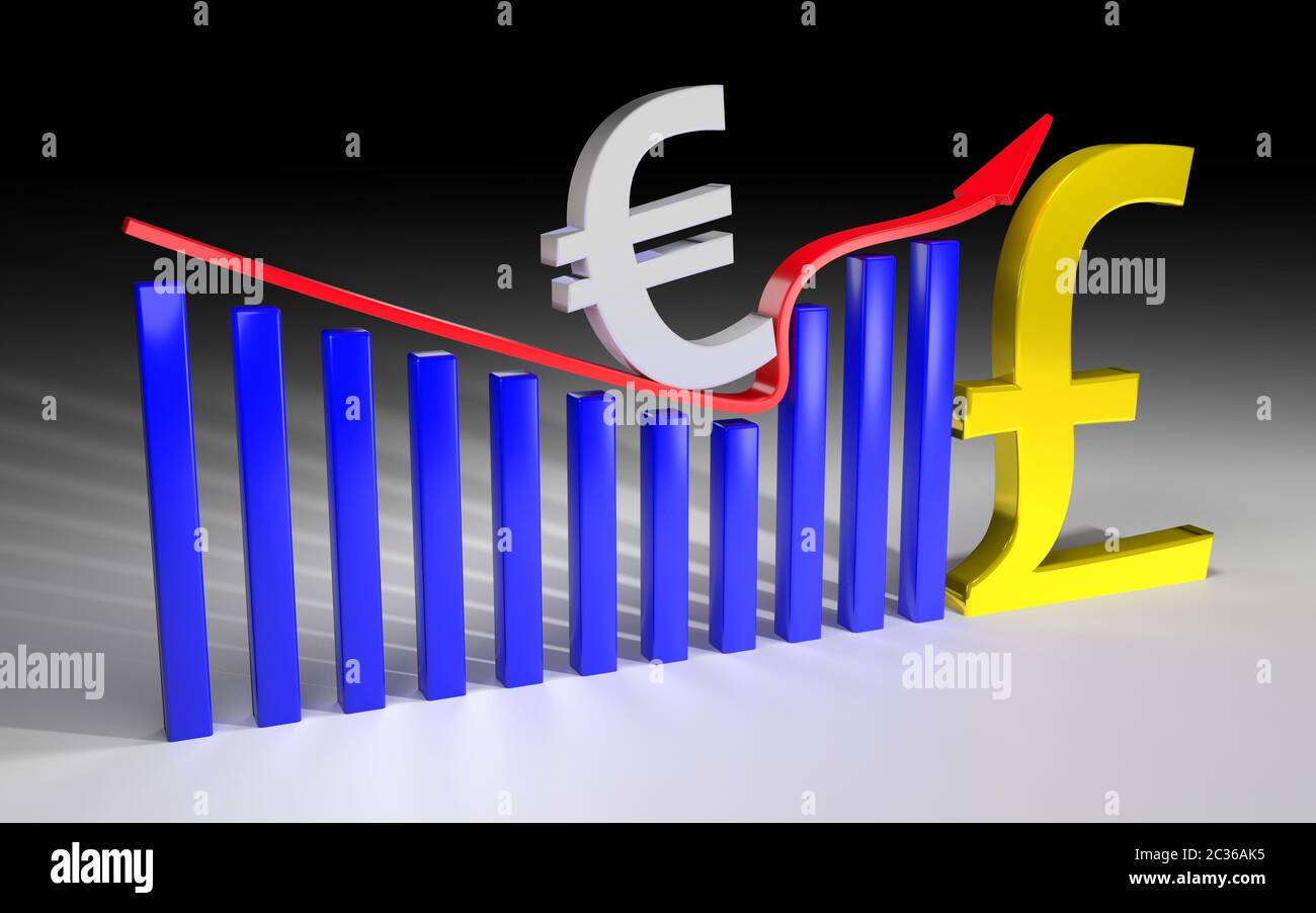 Illustration with rising graph. 3D rendering Stock Photo - Alamy