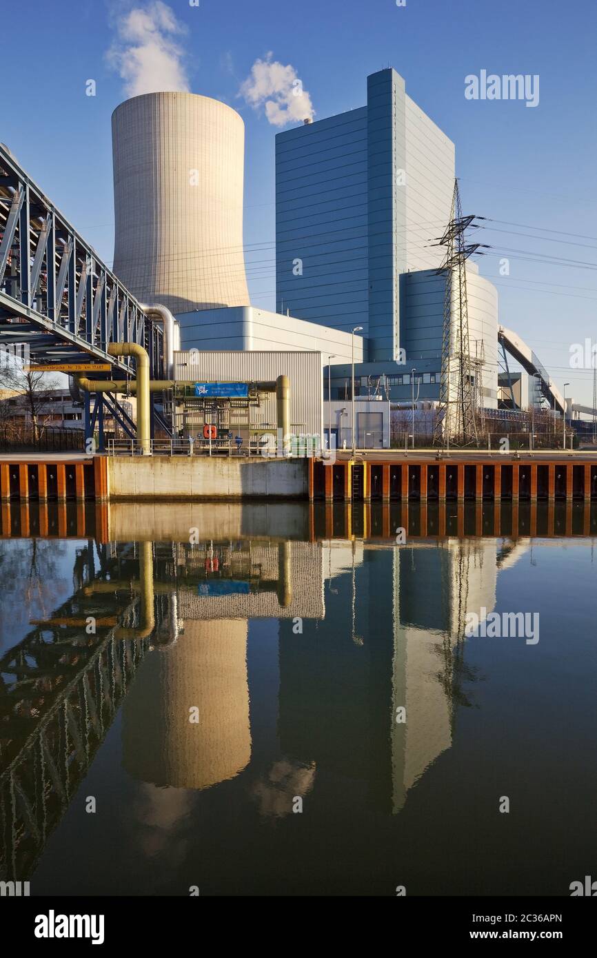 Coal-fired power plant Datteln 4 on the Datteln-Hamm Canal, coal exit ...