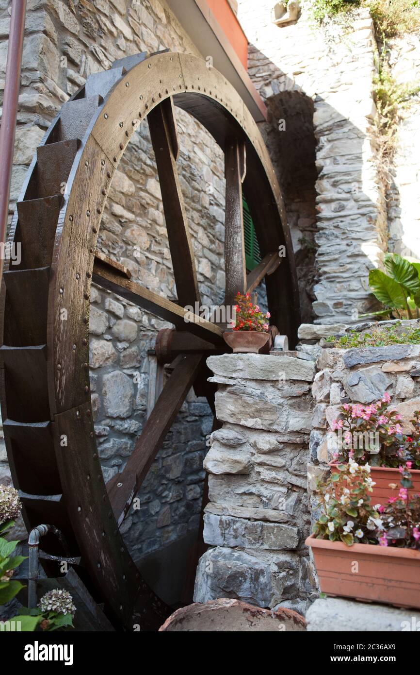 The old watermill in Manarola Stock Photo - Alamy