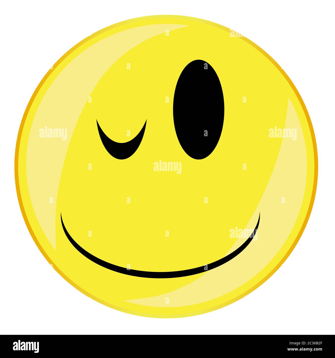 A winking smile face button isolated on a white background Stock Photo ...