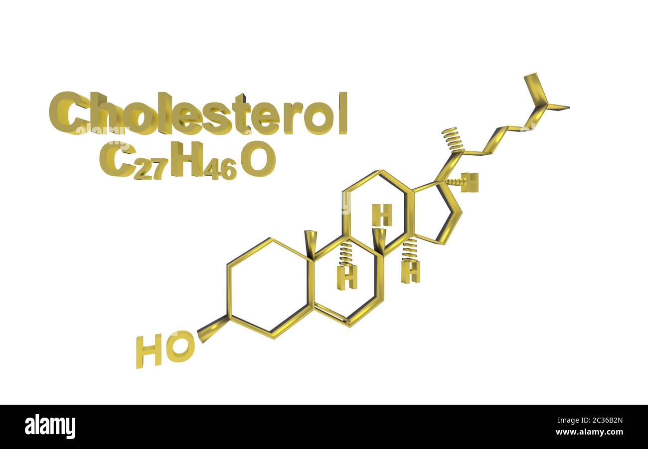 3D Chemical formula of Cholesterol. 3D rendering Stock Photo - Alamy