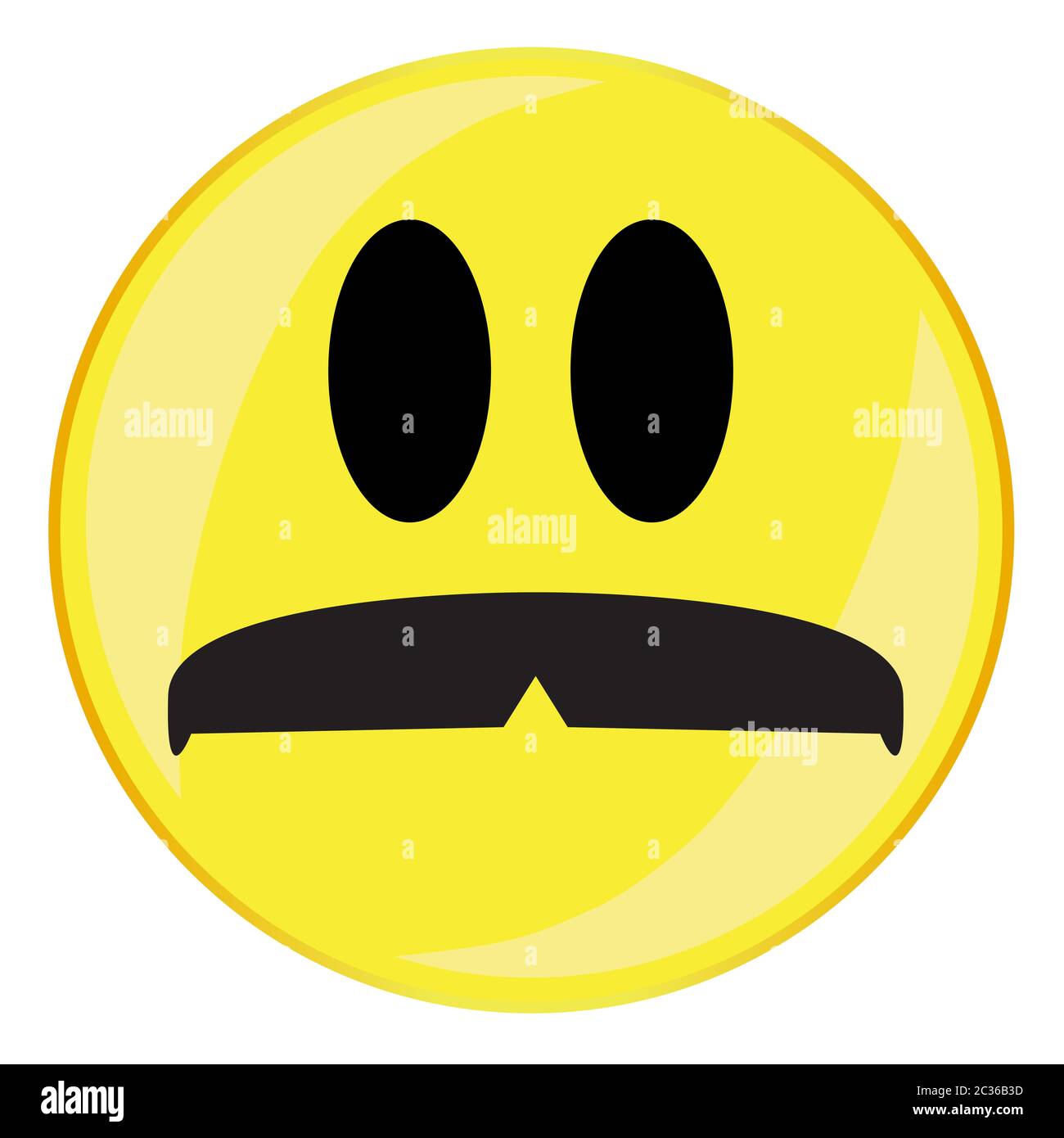 A mustache smile face button isolated on a white background Stock Photo ...