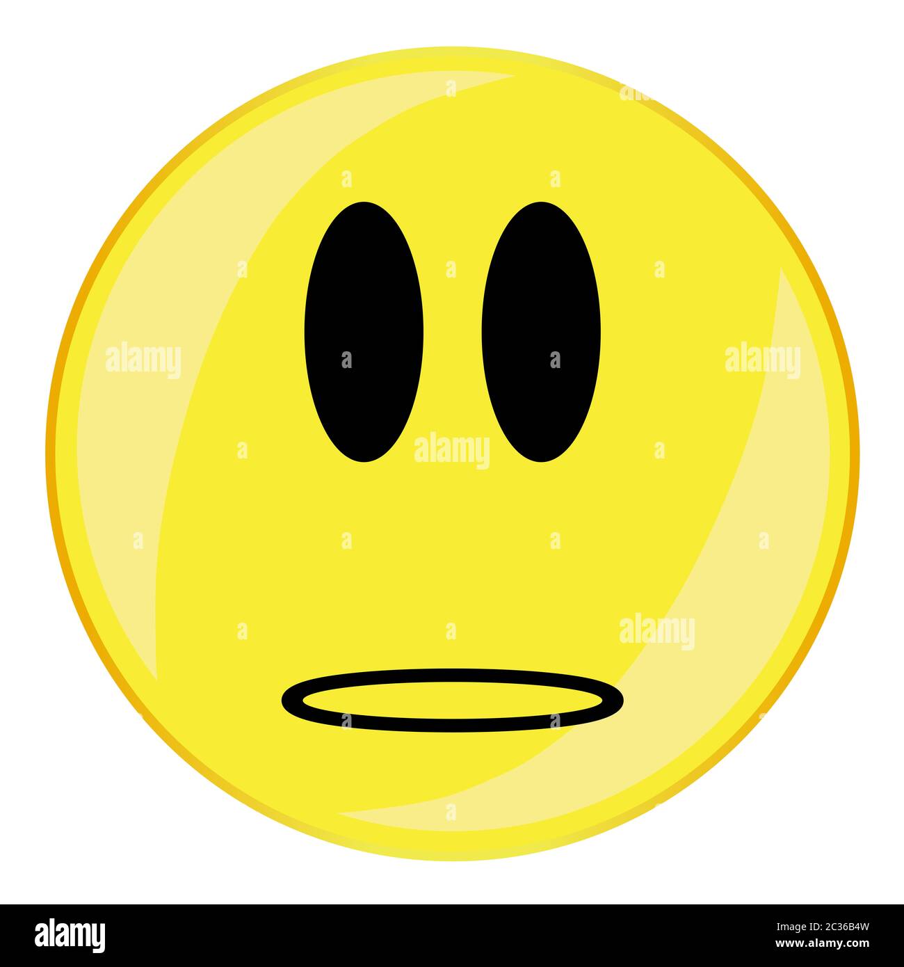 A wonder happy smile face button isolated on a white background Stock ...