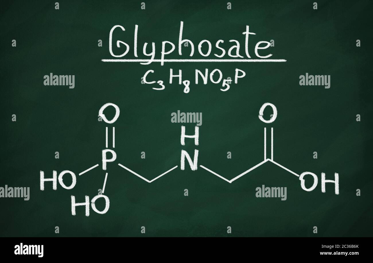 Structural model of glyphosate molecule on the blackboard Stock Photo ...