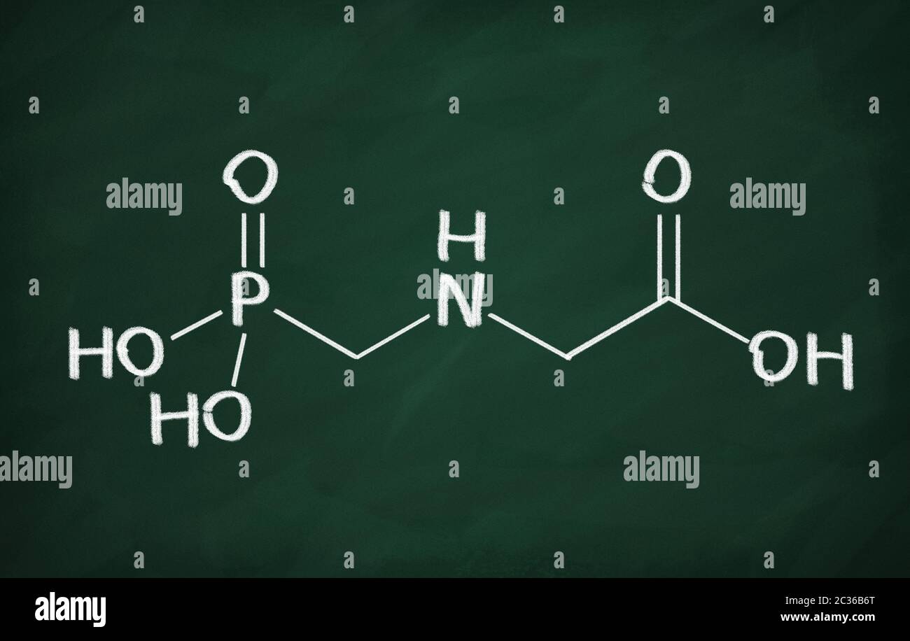 Structural model of glyphosate molecule on the blackboard Stock Photo ...