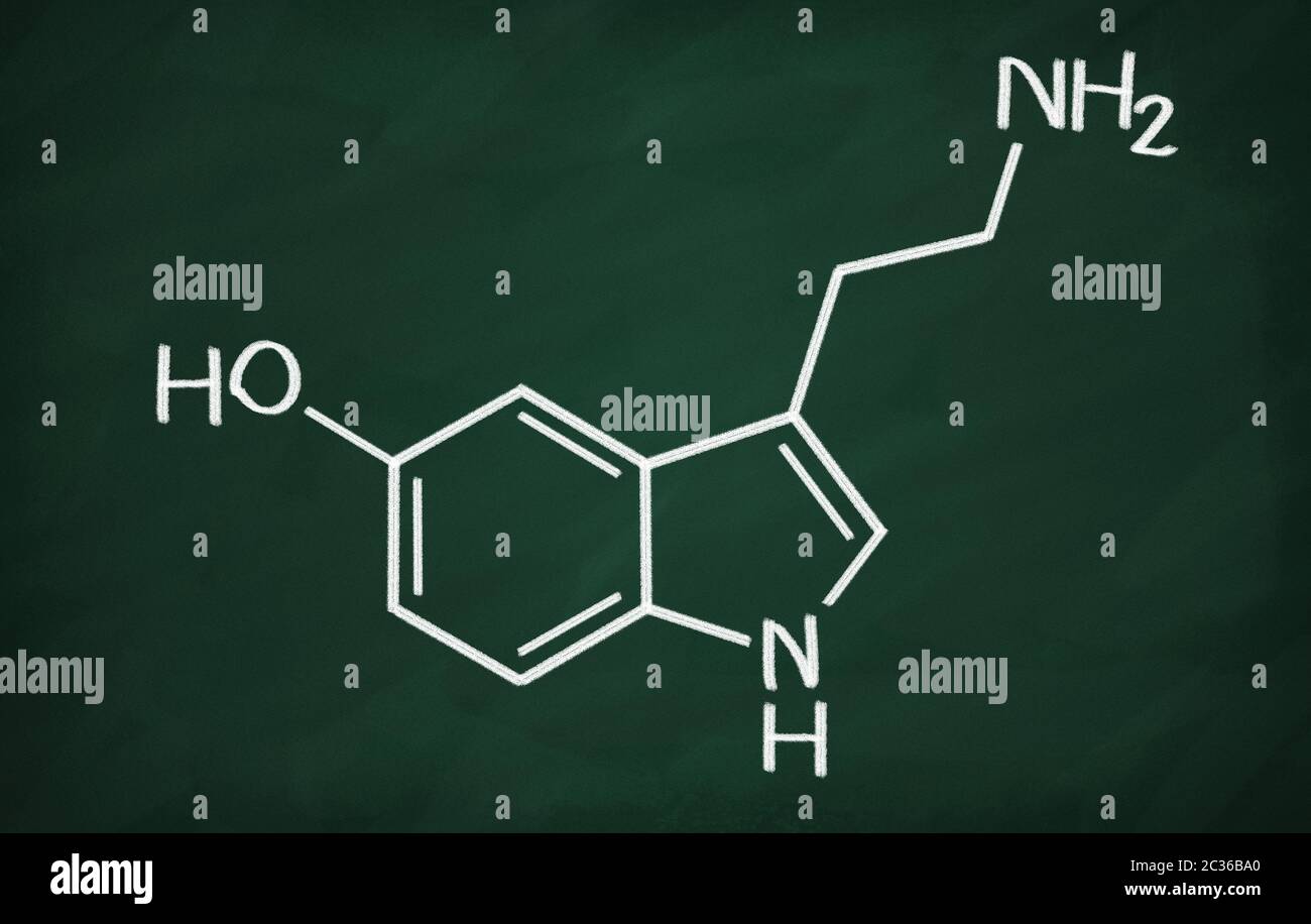 Serotonin hormone neurotransmitter molecule hi-res stock photography ...