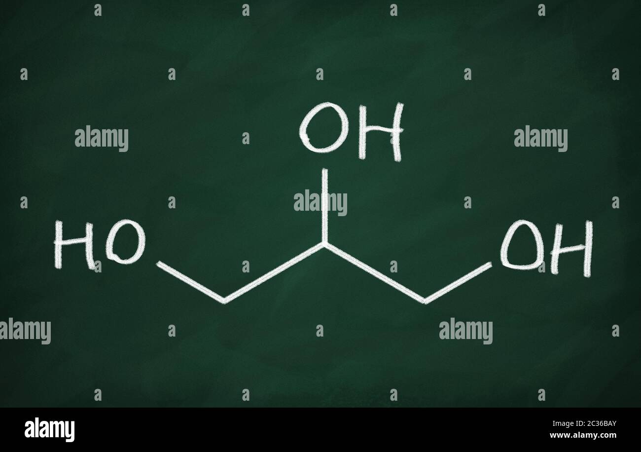 Structural model of Glycerol on the blackboard Stock Photo - Alamy
