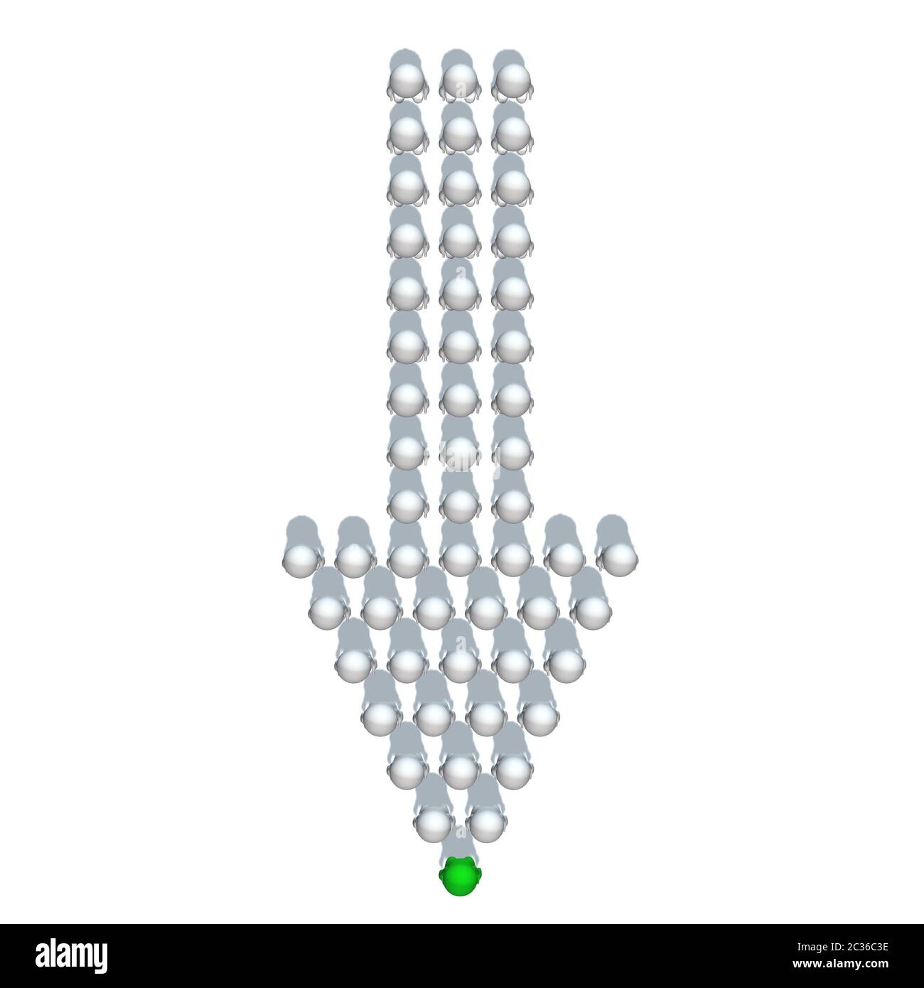 Index arrow made of 3D human with a leader at the top Stock Photo - Alamy