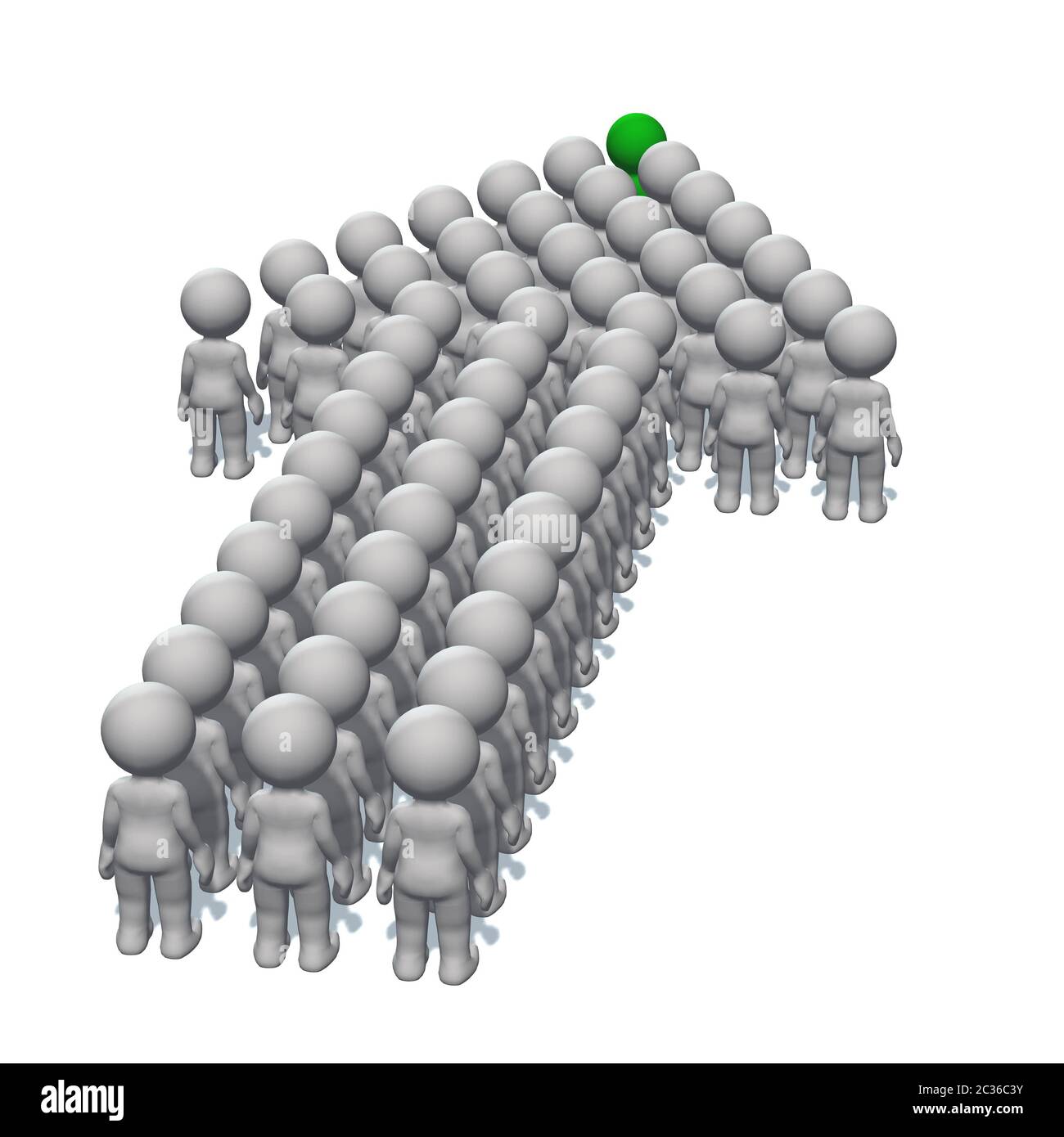 Index arrow made of 3D human with a leader at the top Stock Photo - Alamy