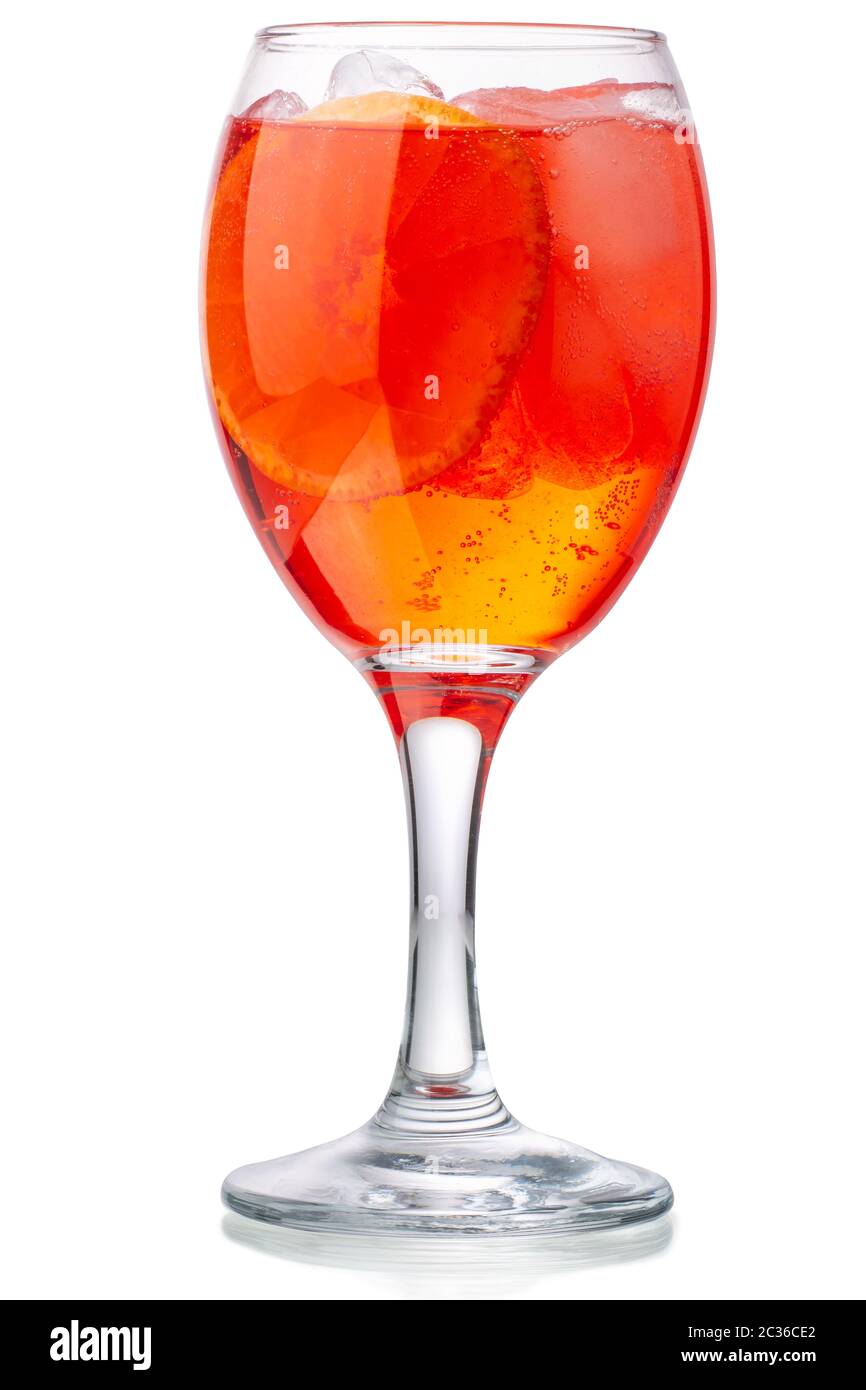Aperol spritz cocktail in a glass isolated Stock Photo - Alamy