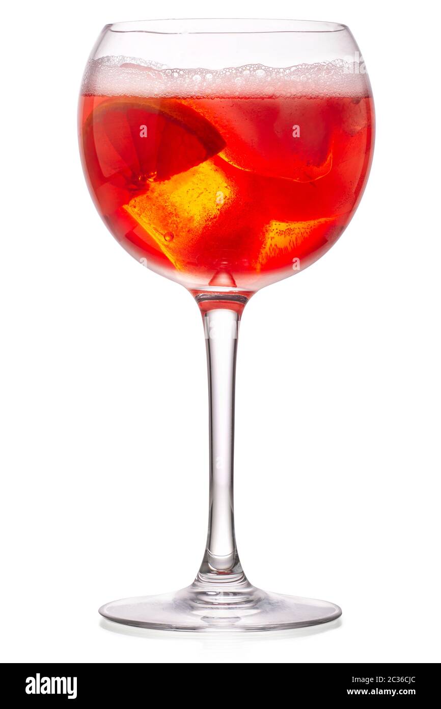 Aperol spritz cocktail in a glass isolated Stock Photo - Alamy