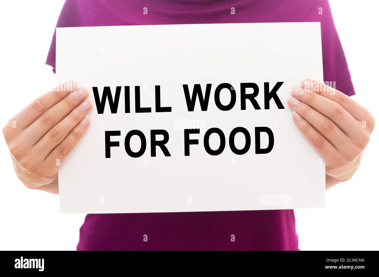 Will work for food sign hi-res stock photography and images - Alamy