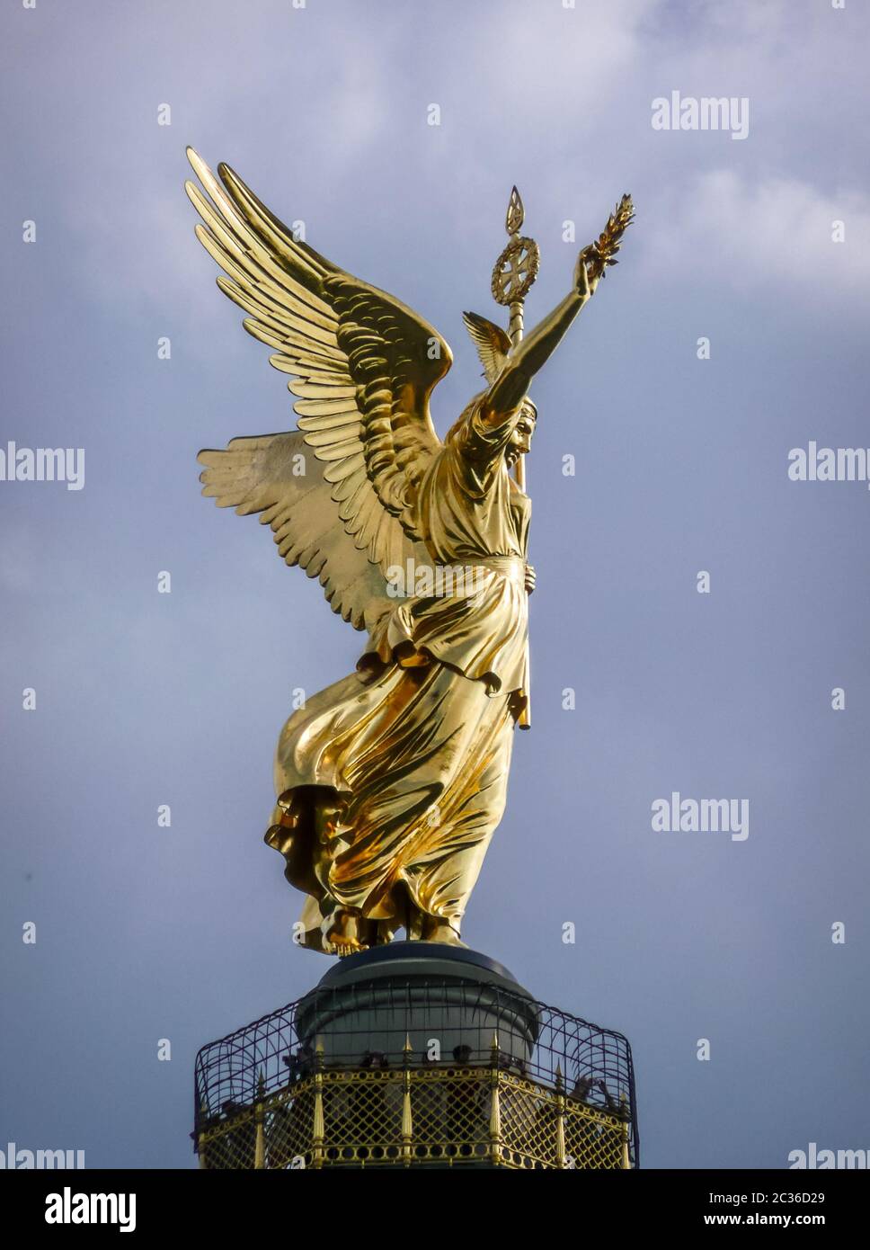 Golden angel statue on Berlin Victory Column, Germany Stock Photo - Alamy