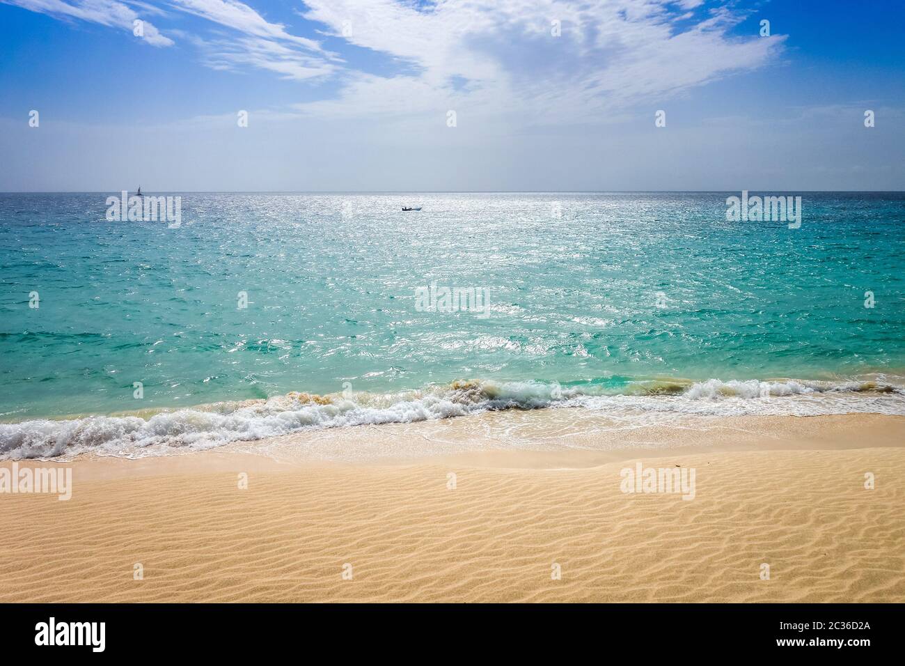 Ponta preta beach and dune in Santa Maria, Sal Island, Cape Verde ...