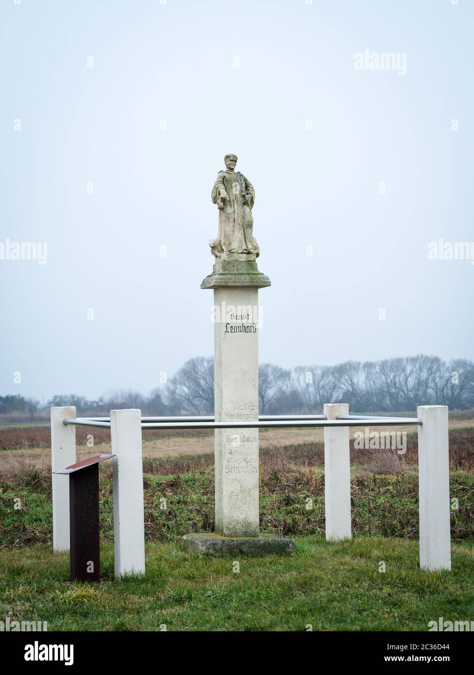 column with statue of st. Leonard in Burgenland Stock Photo - Alamy