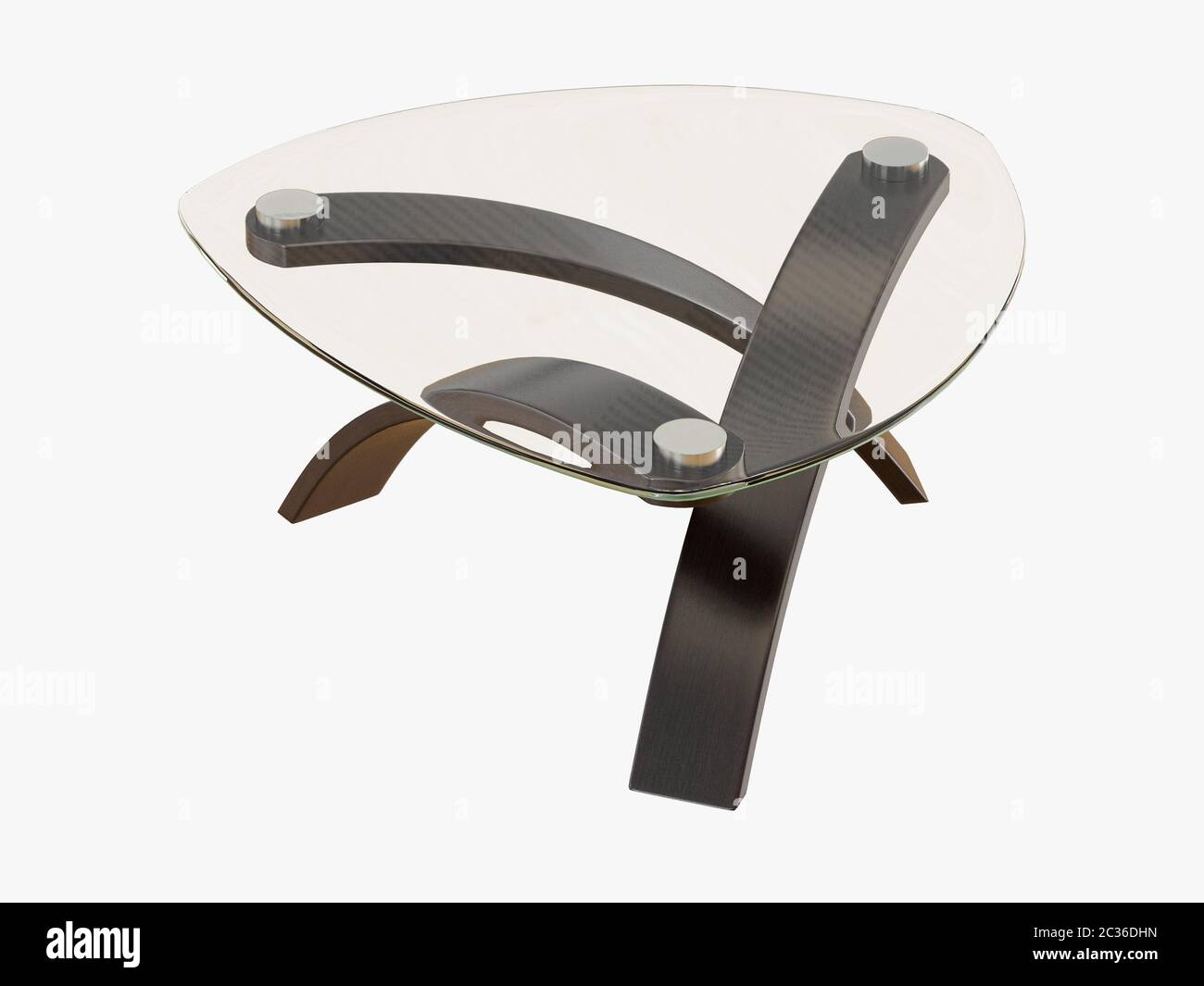 Coffee table glass surface on a white background 3d rendering Stock ...