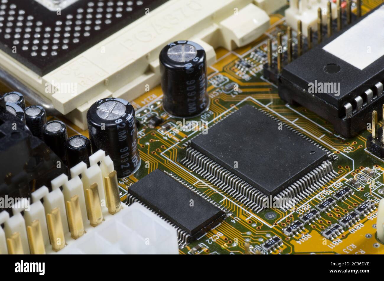 Computer circuit board with central processing unit Stock Photo - Alamy