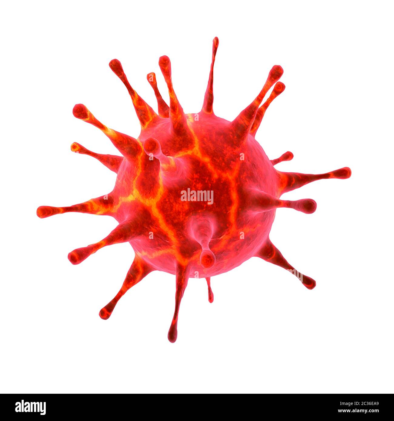 Microscopic view of influenza virus cells. 3D medical illustration ...