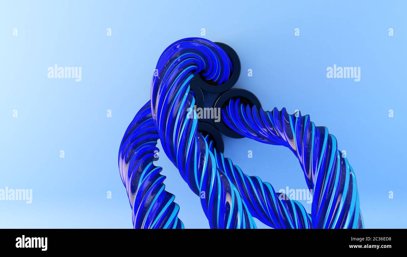 Abstract twister cable plugged into the wall. Technology or industrial ...