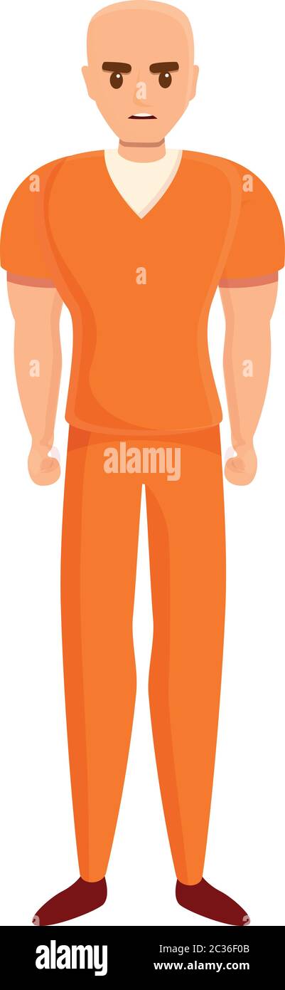 Bald prison person icon. Cartoon of bald prison person vector icon for ...