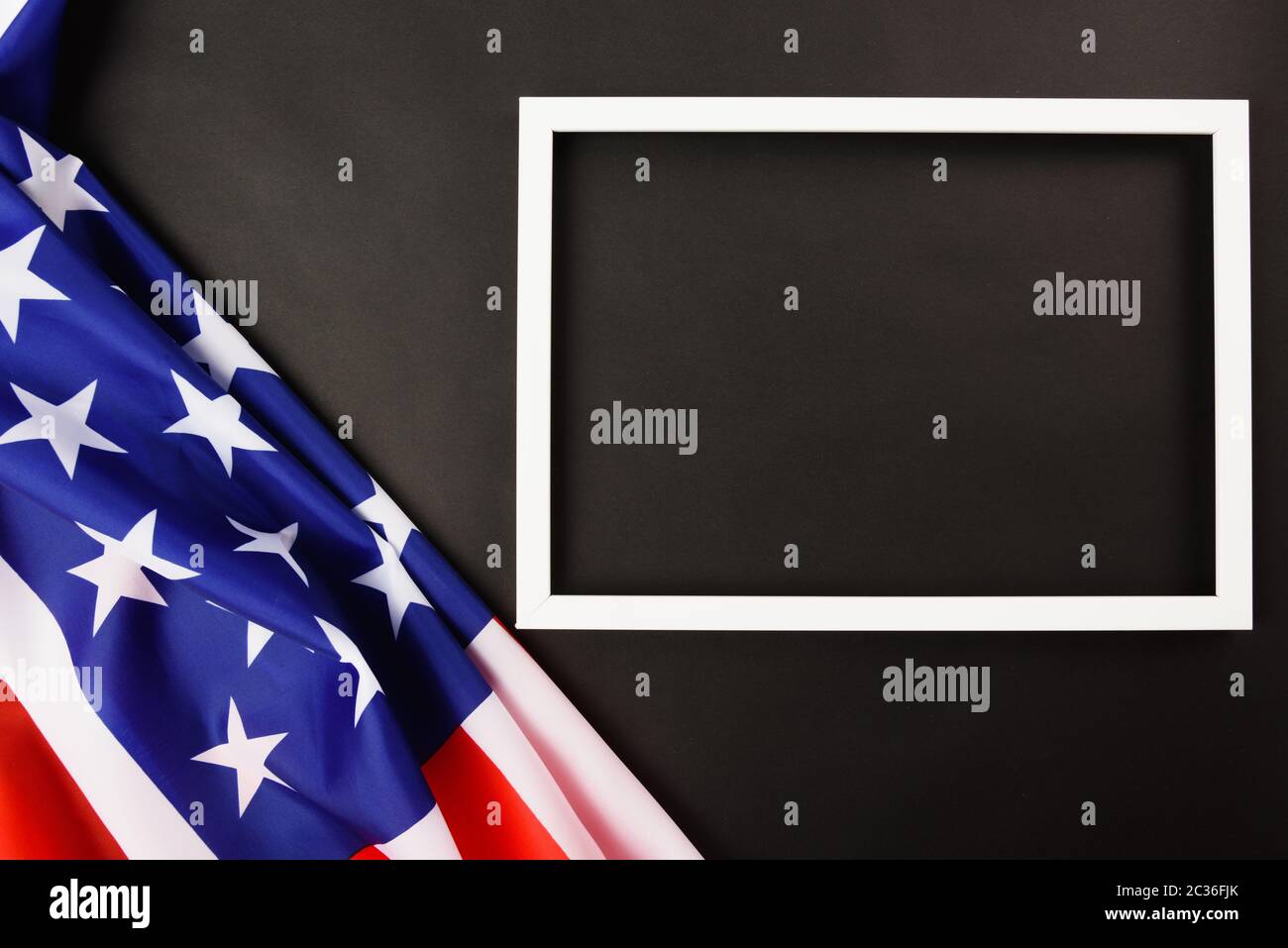 Martin luther king day, flat lay top view, American flag and photo ...