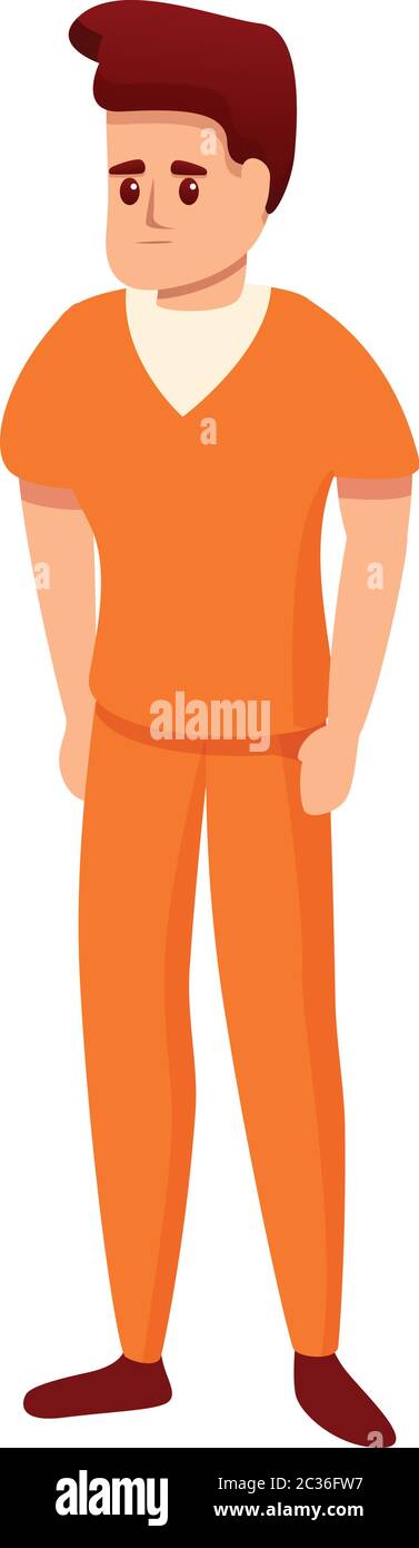 Young prison man icon. Cartoon of young prison man vector icon for web ...