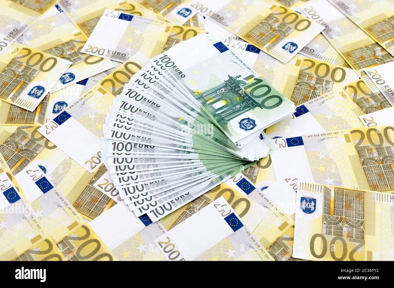 Many euro banknotes making european currency background Stock Photo - Alamy