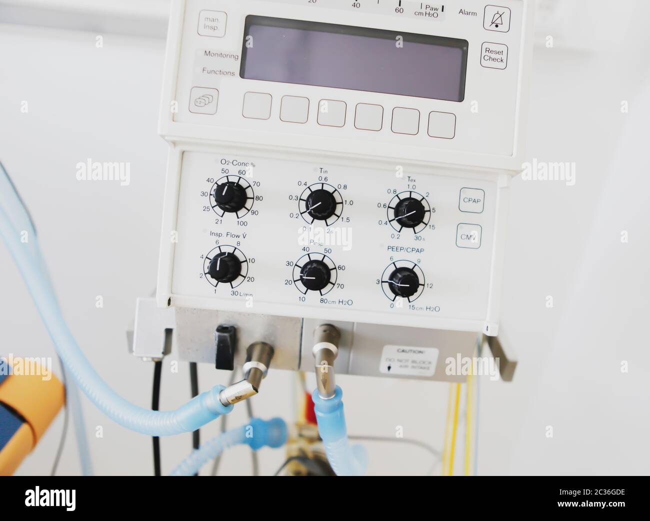Image of medical ventilator. Hospital respiratory ventilation. Patient ...