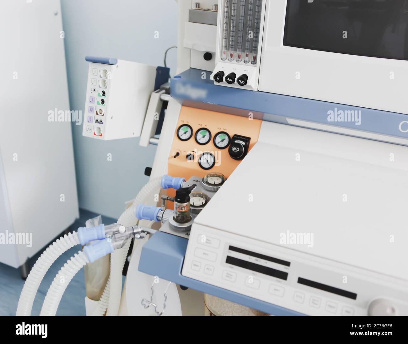Image of medical ventilator. Hospital respiratory ventilation. Patient ...